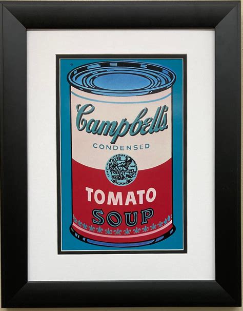 Andy Warhol Campbells Soup Can Pink Red Custom Framed Pop Art