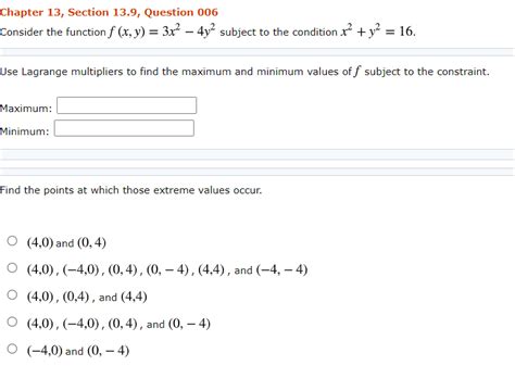 solved chapter 13 section 13 9 question 017 using lagrange