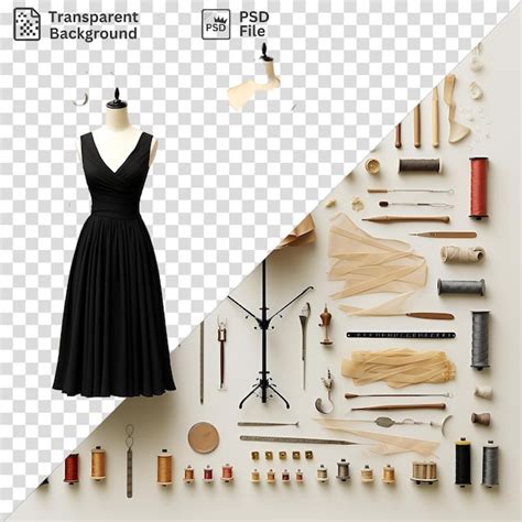 Premium Psd Potrait Sewing And Tailoring Set Displayed On A White