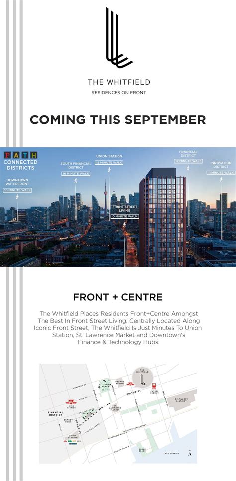 The Whitfield Condos｜全新单位 市中心黄金地段酿酒厂豪华公寓 紧邻yonge街的核心商业区 与多伦多市中心湖滨咫尺之遥