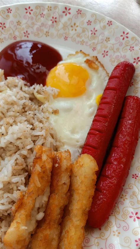 Hotsilog With Hash Brown In 2022 Breakfast Recipes Food Meals