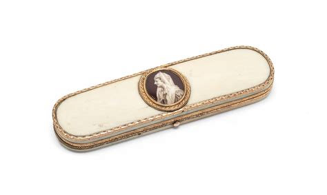Bonhams A Gold Mounted Ivory Tooth Pick Case Probably French Late
