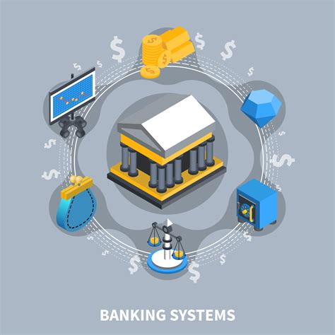 Banking Systems Isometric Round Composition 476636 Vector Art At Vecteezy