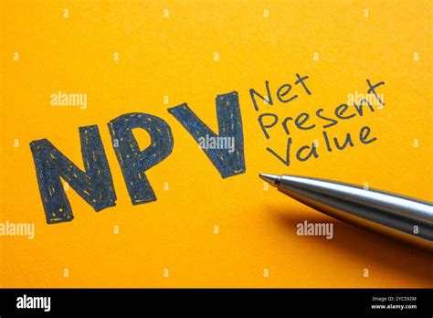 Close Up Of The Npv Net Present Value Represents Financial Analysis