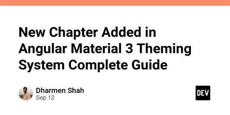 New Chapter Added In Angular Material 3 Theming System Complete Guide