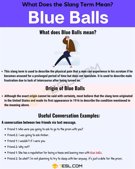 What Does The Slang Term ‘blue Balls Mean • 7esl