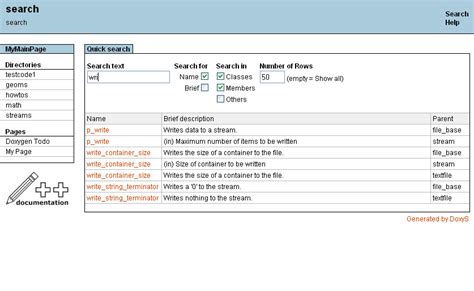 Doxys C Documentation Screenshots