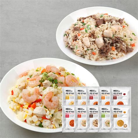 허닭 허닭 닭가슴살 곤약볶음밥 250g 10종 혼합 10팩 허닭