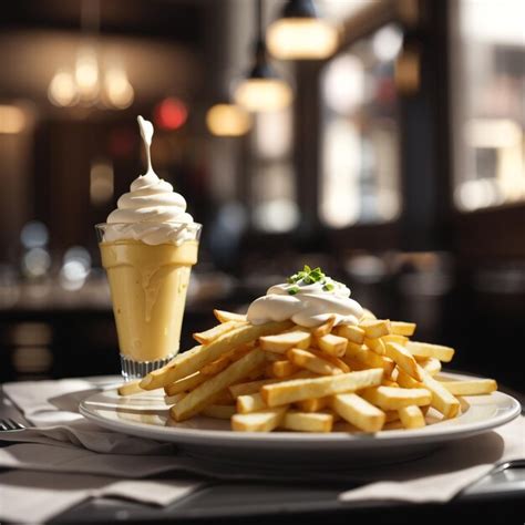 Premium Ai Image A Plate Of Golden Crispy French Fries Served With A