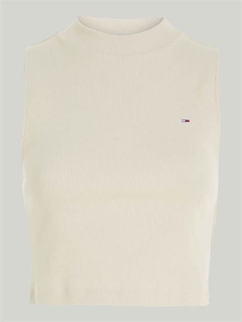 Mock Turtleneck Ribbed Tank Top Tommy Hilfiger