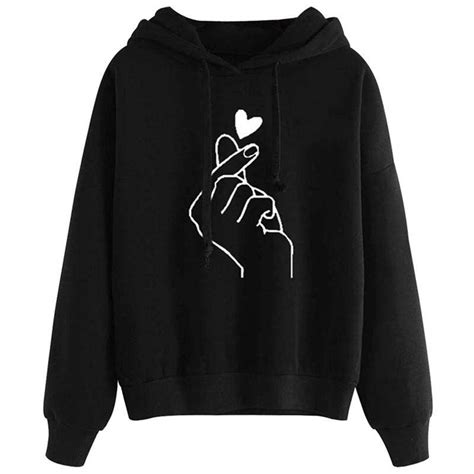 Sys แฟชั่นสตรีแขนยาวท่าทางพิมพ์เสื้อกันหนาวหมวกเสื้อจัมเปอร์ Pullovers Saiyousun Thaipick