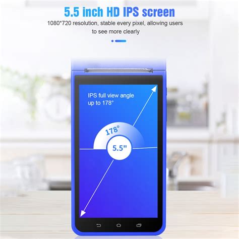 Pos 6000 58mm Pda 핸드헬드 5 5인치 바코드 2차원 코드 안드로이드 4g 스마트 스캔 코드 금전 등록기 열전사