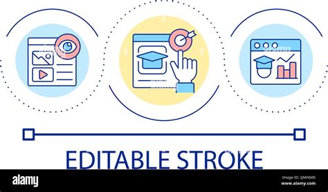 Measuring Online Student Effectiveness Loop Concept Icon Stock Vector