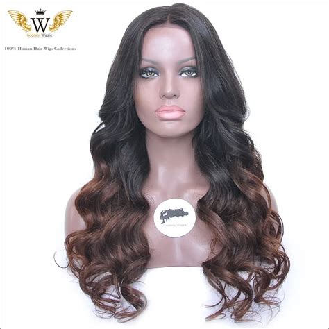 5a 150density Long Wavy Lace Front Wig For Black Women Human Hair Ombre