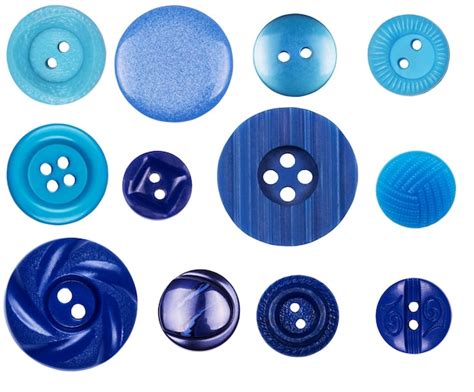 Premium Photo Different Blue Buttons On White Background