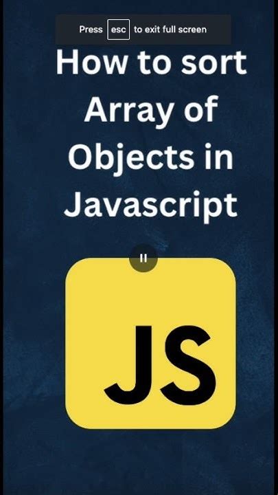 How To Sort Array Of Objects In Javascript Shorts Short Javascript Coding Youtube