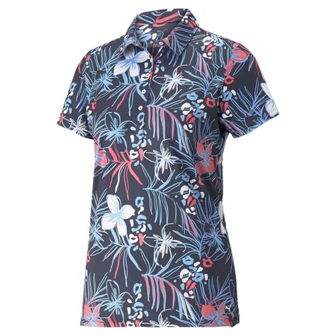 Puma Artwork Floral Mattr Short Sleeve Polo Shirt Pga Tour Superstore
