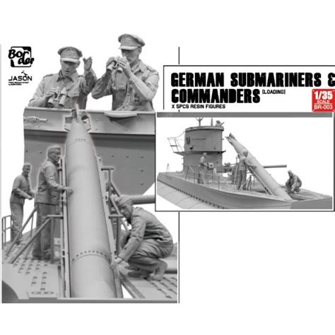Border Model 1 35 German Submariners Commanders Loading 5 Resin Figures For Bs 001 U Boat