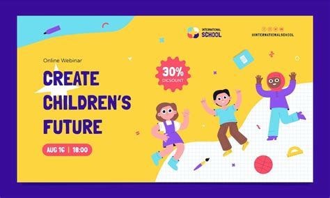 Free Vector Flat Design International School Webinar