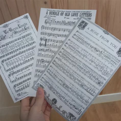 Vintage Sheet Music Paper For Sale 빈티지악보종이랩핑지인절미마트 On Bunjang Global Site