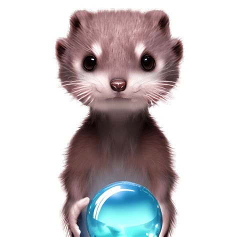 Japanese Weasel In A Crystal Ball · Creative Fabrica