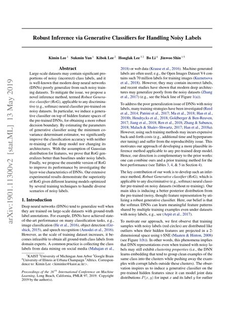 Pdf Robust Inference Via Generative Classifiers For Handling Noisy Labels