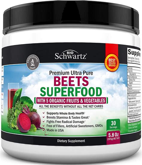 Beets Superfood Powder Polvo de raíz de remolacha con vitamina C