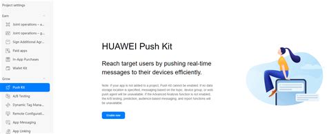 Optional Enabling Huawei Push Kit Preparing For Development Quick App