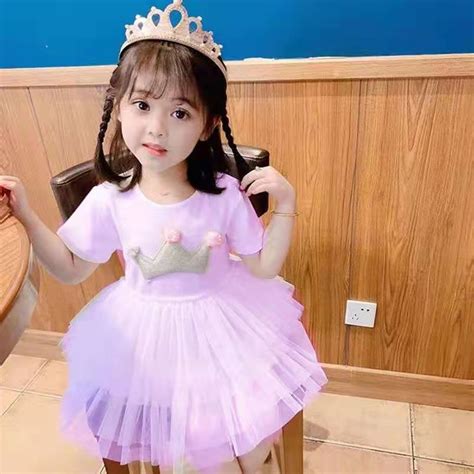 ชุดเด็กผู้หญิงเดรสเด็กหญิงฟรุ้งฟริ้งชุดเด็กผู้หญิงสไตล์เกาหลีเดรสเจ้า