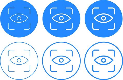 Eye Scan Icon Set Eyesight Outline Sign Retina Scan Eye Icon