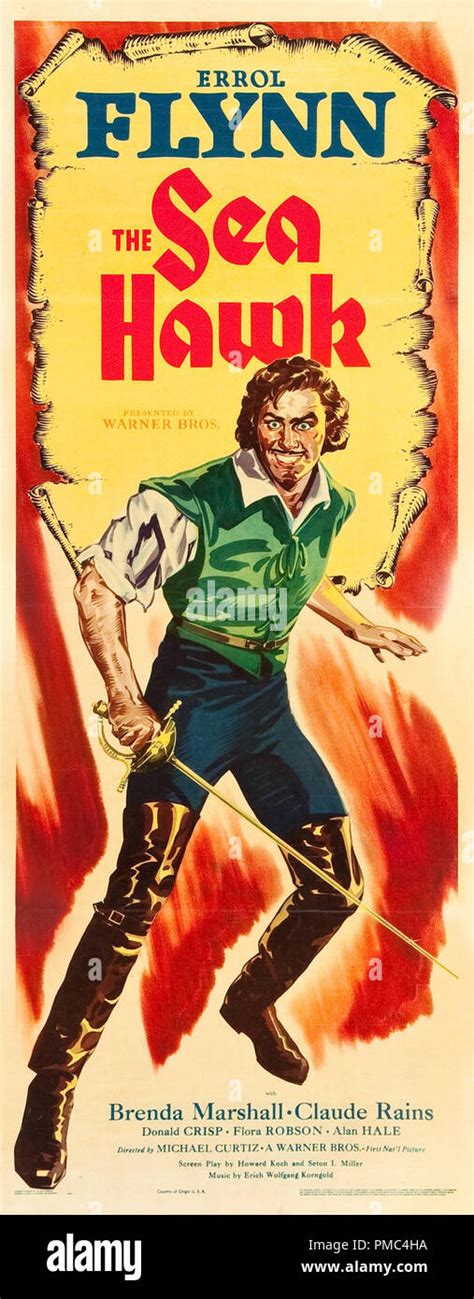 Errol Flynn The Sea Hawk Warner Brothers 1940 Poster File