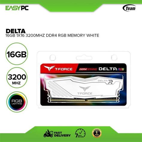 Easypc Team Elite Tforce Delta 8gb 1x8 2666mhz Or 16gb 1x16 3200mhz Ddr4 Rgb Memory White Full