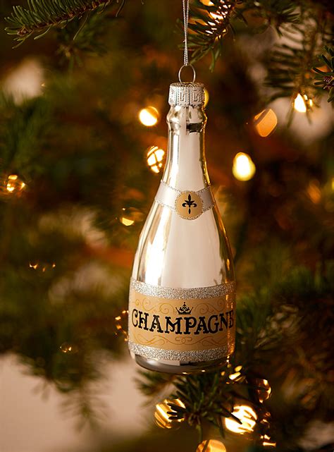 Champagne Bottle Ornament Simons Maison Simons