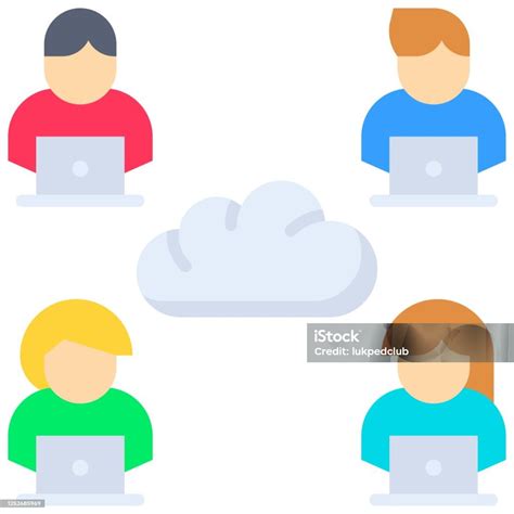 Service Cloud Icône De Télétravail Ou De Travail À Distance