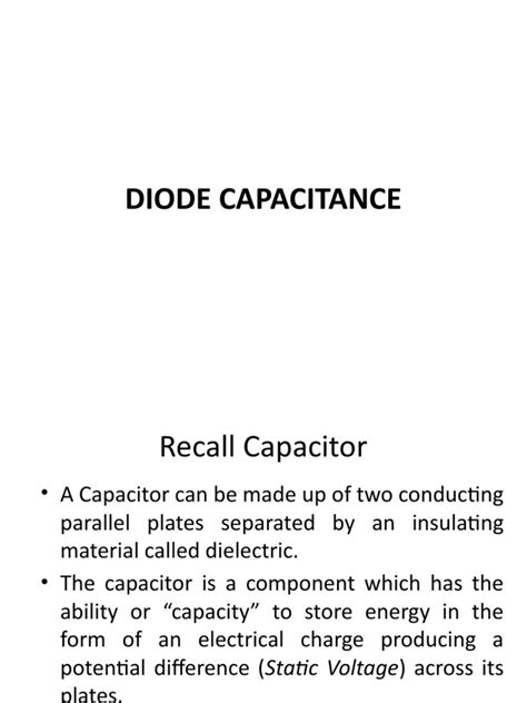 Diode Diffusion Capacitance Pdf Capacitor Diode