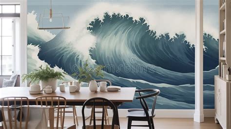 Ocean Waves Serenade Text Wallpaper Stock Illustration Illustration