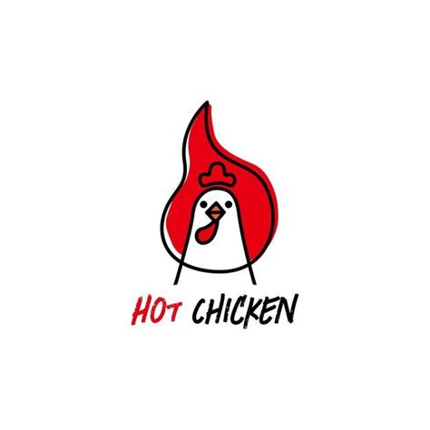 레스토랑을 위한 불 매운 치킨 로고 컨셉이 있는 치킨 프리미엄 벡터 Chicken Logo Food Logo