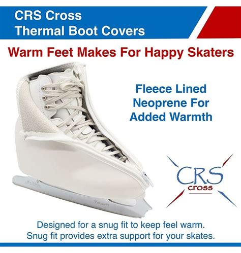 Crs Cross 보온 스케이트 부츠 커버 아이스 스케이팅 피겨 및 하키용 단열 네오프렌 웜 커버화이트 티몬