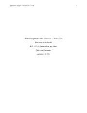 BUS 3305 1 Unit 4 Written Assignment Pdf SHERWOOD V WALKER CASE 1