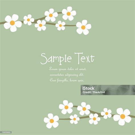 Elegant Design Illustration Of Floral Template With Text Frame Stock