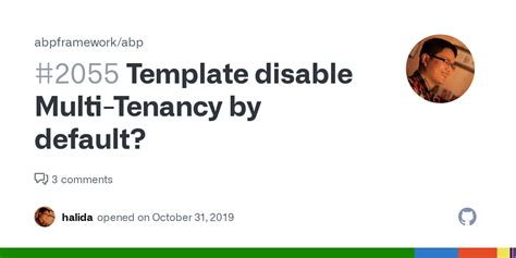 Template Disable Multi Tenancy By Default · Issue 2055 · Abpframework