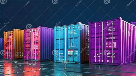 Sea Shipping Containers On A Loading Platform In A Port With Space For Text Illustrating