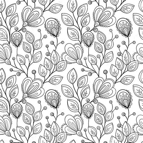 Цветочный узор вектора безшовный Monochrome Иллюстрация вектора иллюстрации насчитывающей
