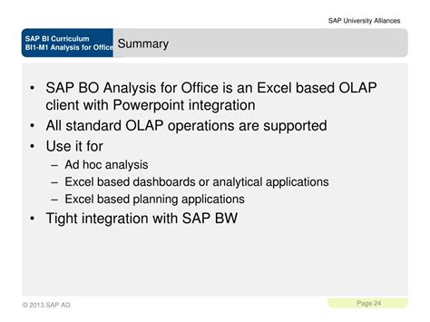 Ppt Sap Business Objects Analysis For Office Powerpoint Presentation