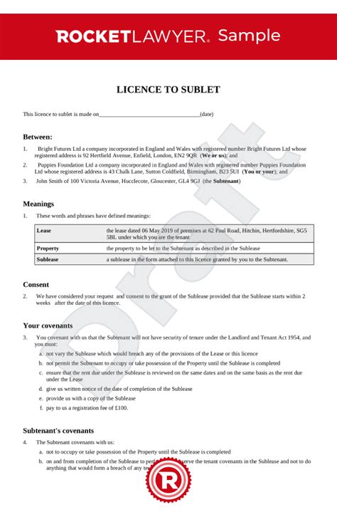 Licence To Assign Uk Template Make Your Free Lease Assignment