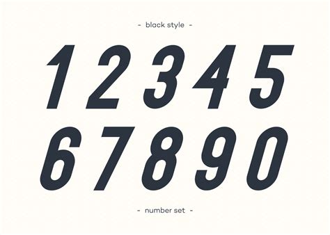 Set Of Numbers Bold Slanted Style 7655199 Vector Art At Vecteezy