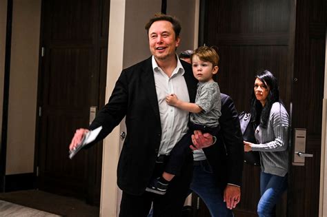 Elon Musk Joined By Son X Ae A Xii Backstage At Miami Keynote Speech