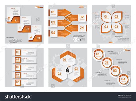 Collection 6 Orange Color Templategraphic Website Stock Vector Royalty Free 315697286