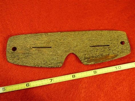 Original Inuit Eskimo Alaskan Bone Snow Goggles C1880 Museum Quality