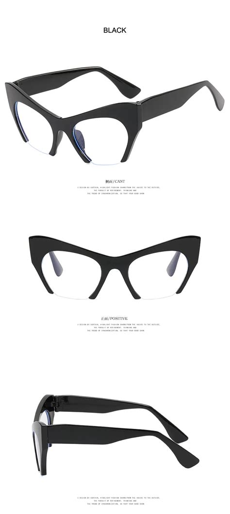 Vintage Designer Semi Rimless Cat Eye Oversized Cat Eye Glasses For